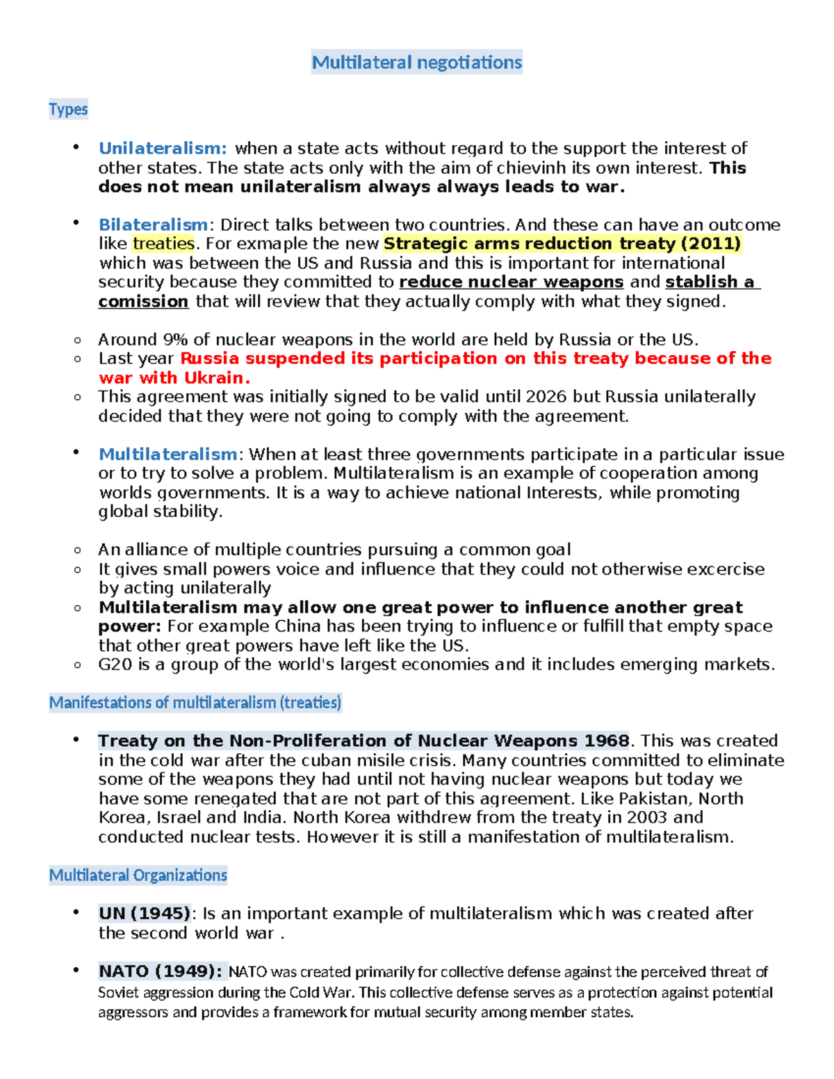 Multilateral negotiations - Multilateral negotiations Types ...