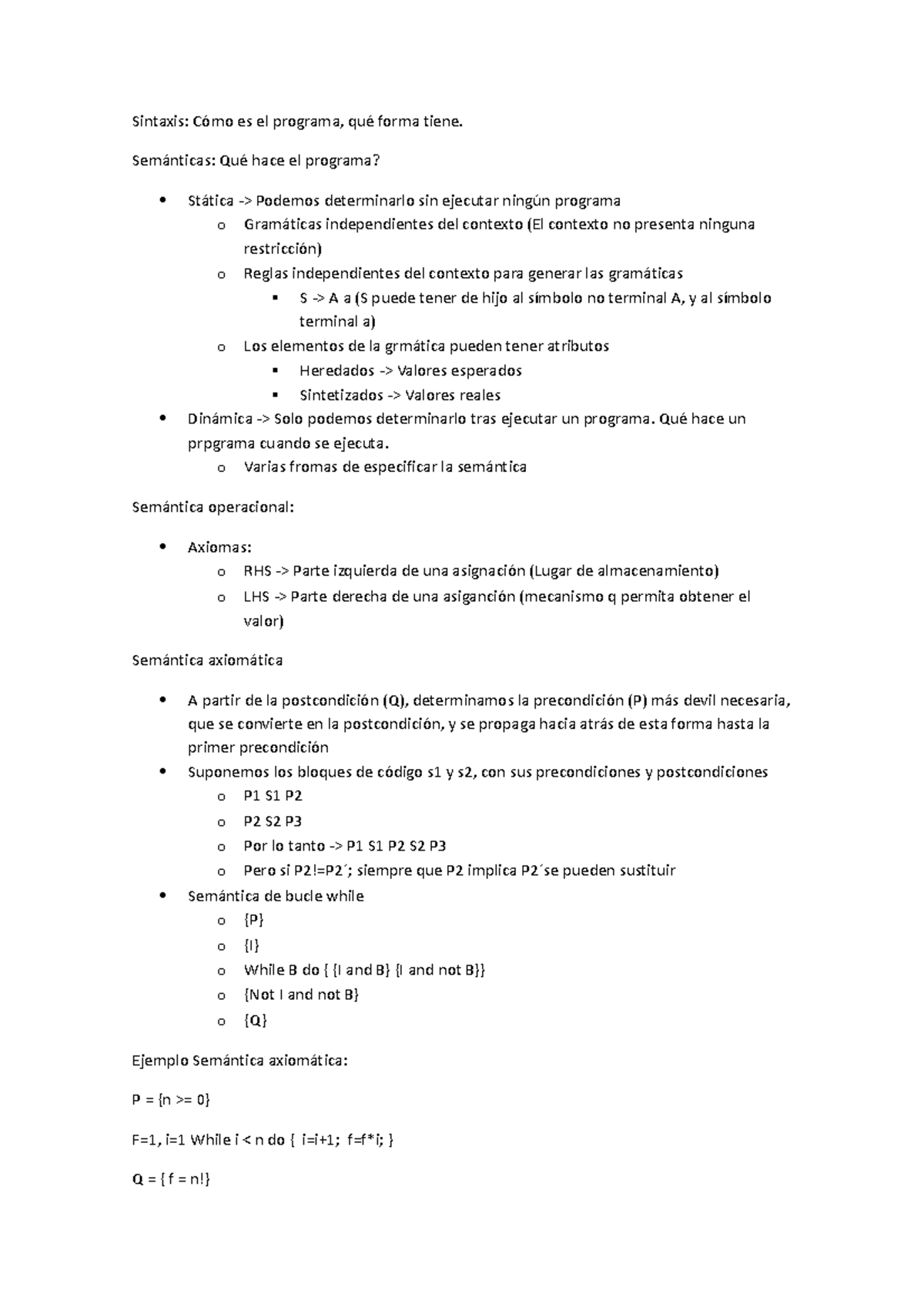 Sintaxis - Apuntes de sintáxis axiomática - Sintaxis: Cómo es el ...