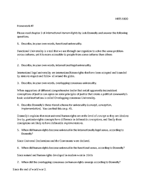 Homework 1 Human Rights - HRTS 1100 Homework #1 Please read chapter 2 ...