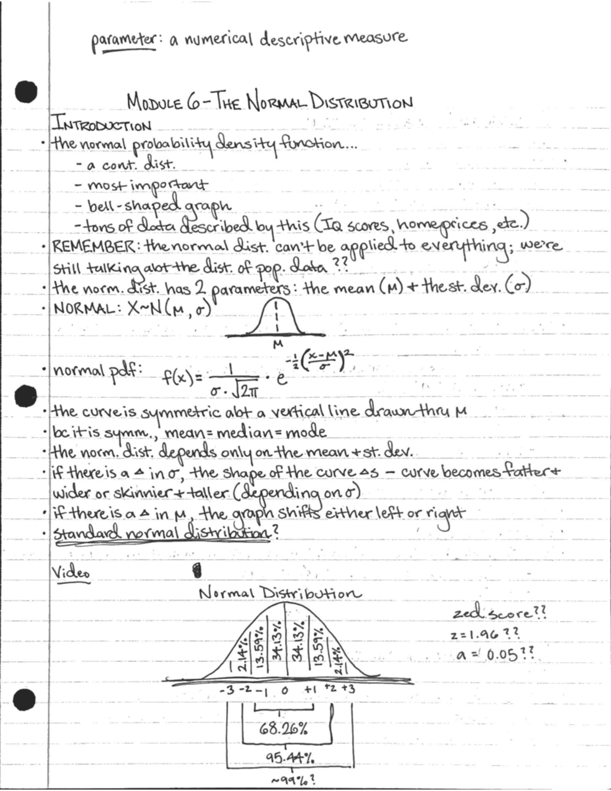 Module 6 - The Normal Distribution - ECON1500 - Studocu