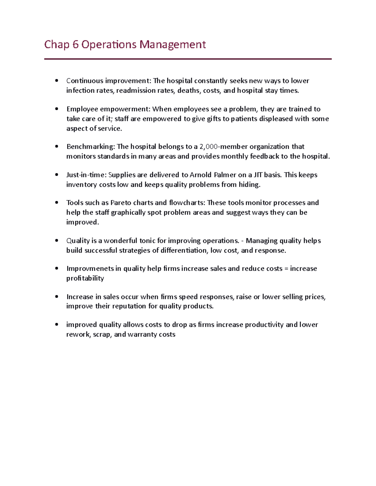 Chap 6 Operations Management - Chap 6 Operations Management Continuous ...