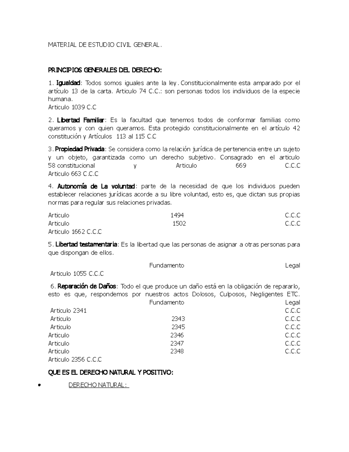 Material Civil General - MATERIAL DE ESTUDIO CIVIL GENERAL. PRINCIPIOS ...