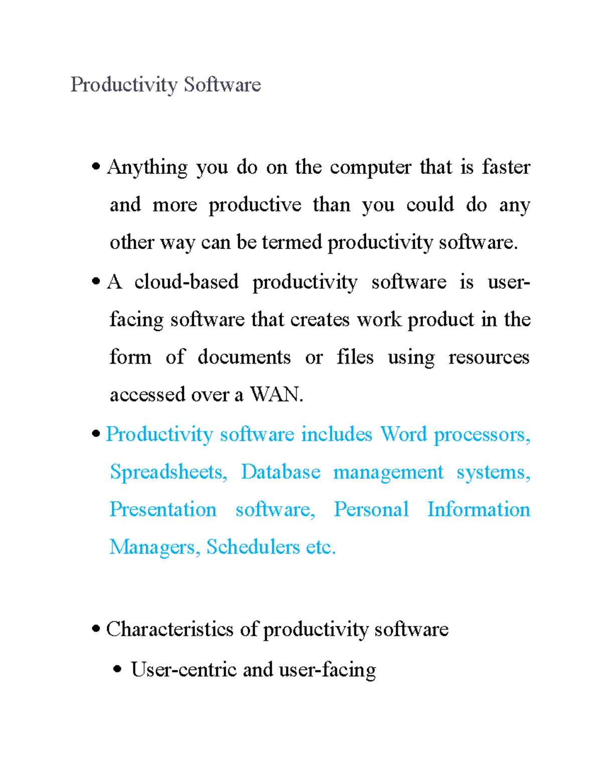 Productivity Software - A cloud-based productivity software is user ...