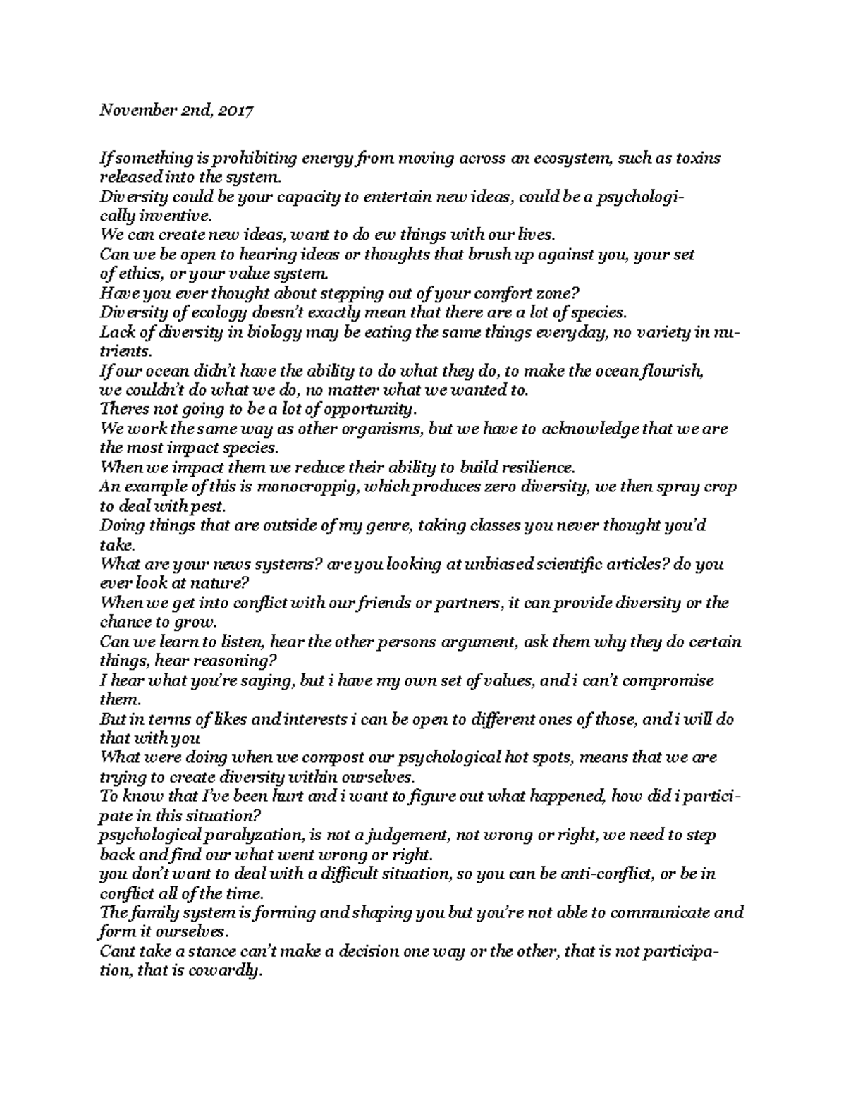 Ecopysch Lecture 7 Emotion Circulation - November 2nd, 2017 If ...