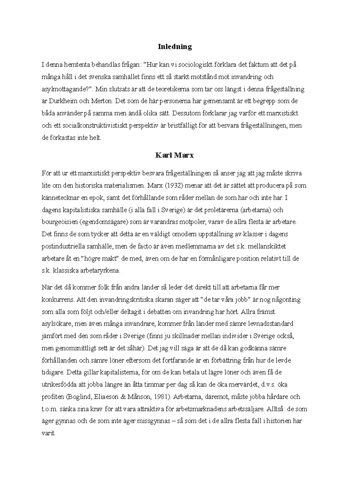 Hemtenta i Teori II - Grade: B - Inledning I denna hemtenta behandlas ...