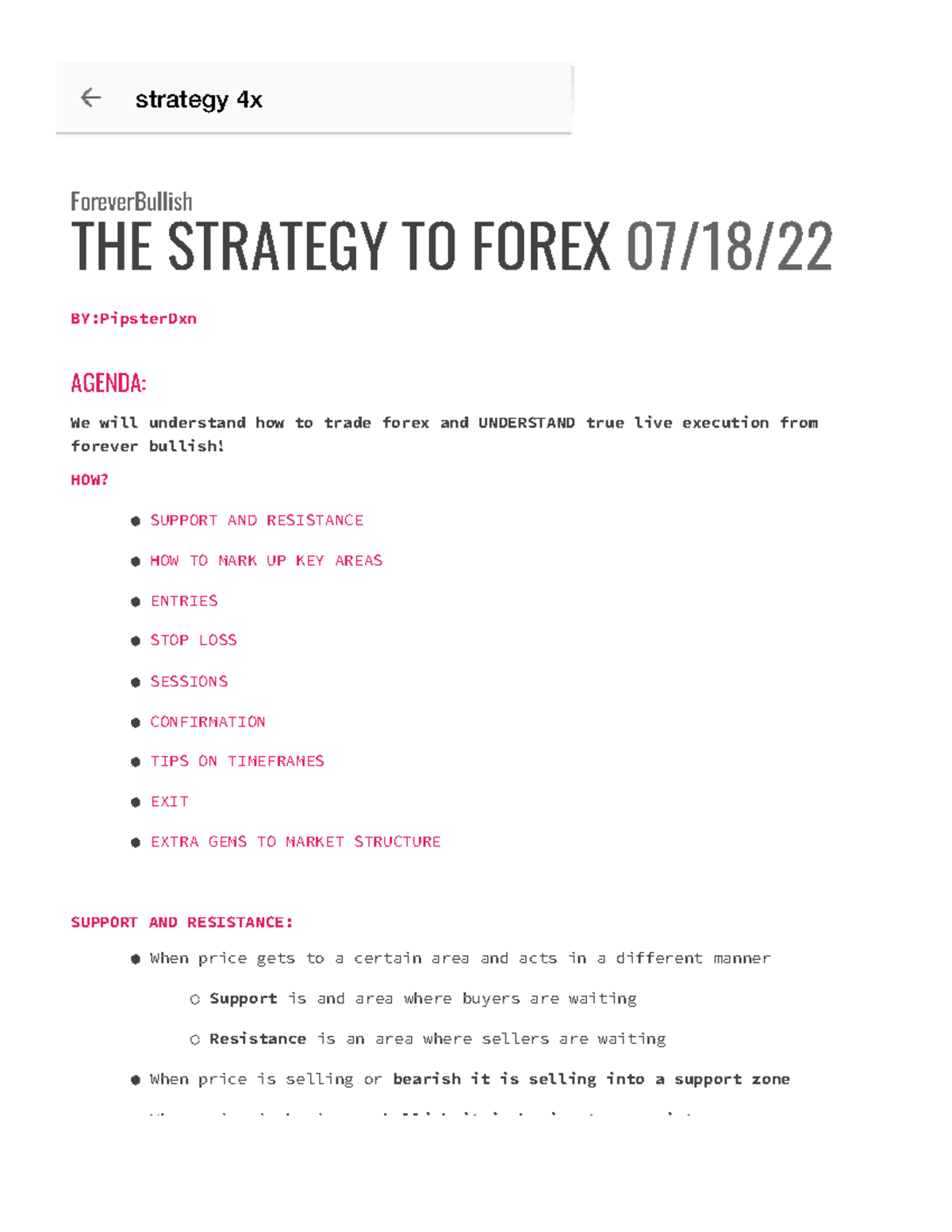 Strategy 4x - Work - ForeverBullish THE STRATEGY TO FOREX 07/18/ BY ...