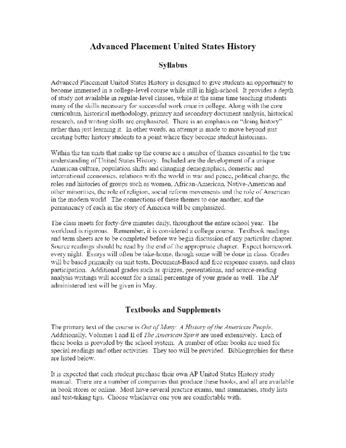 Advanced Placement United States History 1 - HIS 102 - Studocu