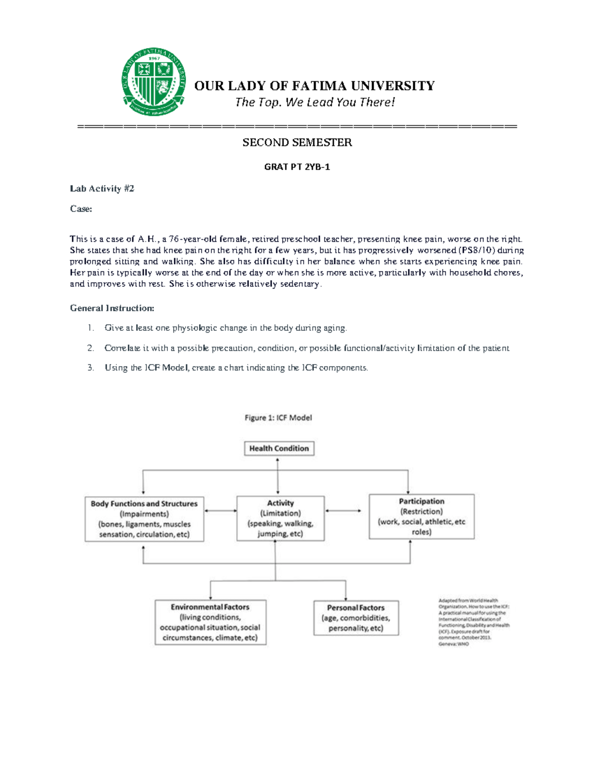 GRAT Week 2 Lab Activity - OUR LADY OF FATIMA UNIVERSITY The Top. We ...