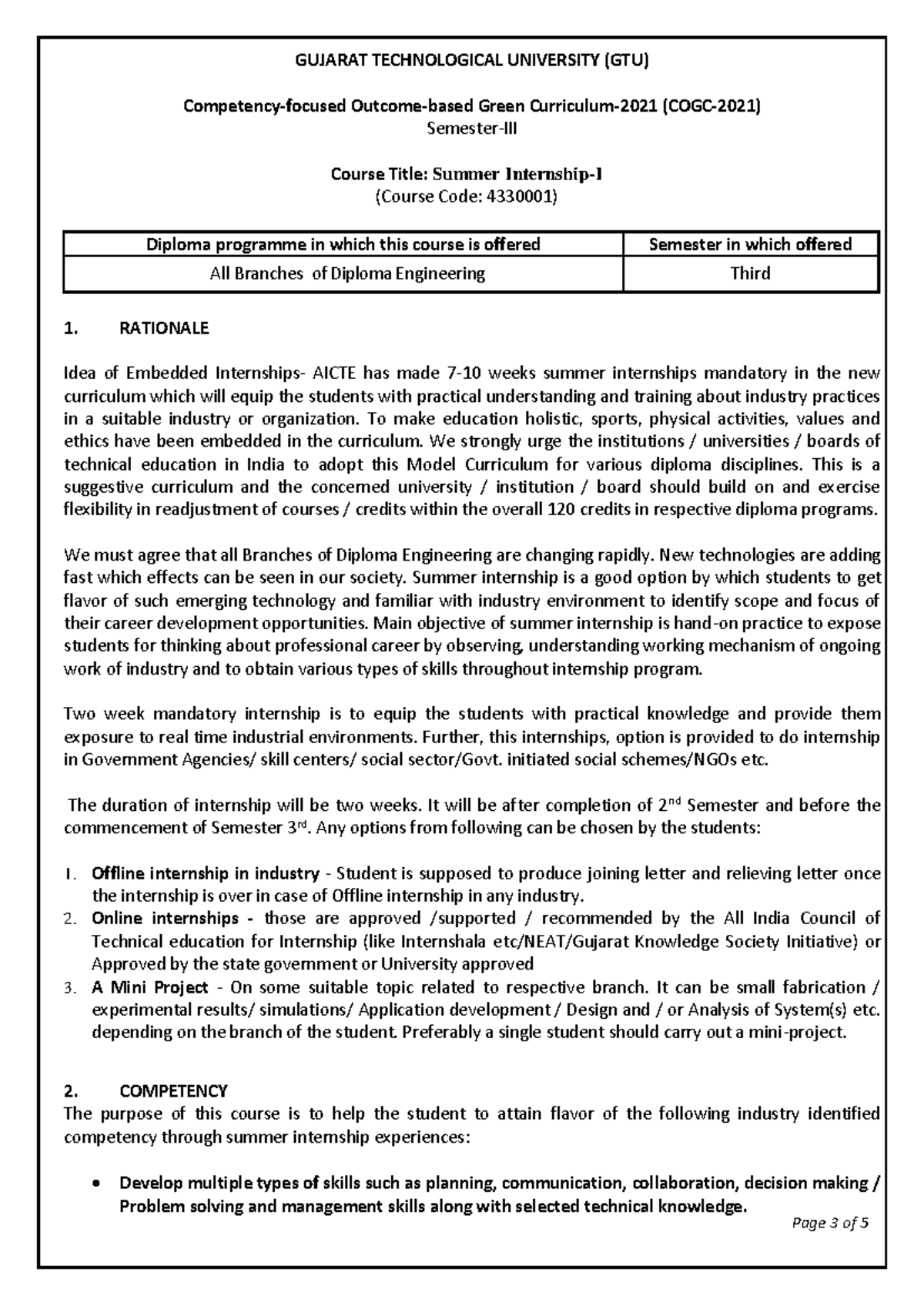Introduction to oop - GUJARAT TECHNOLOGICAL UNIVERSITY (GTU) Competency ...