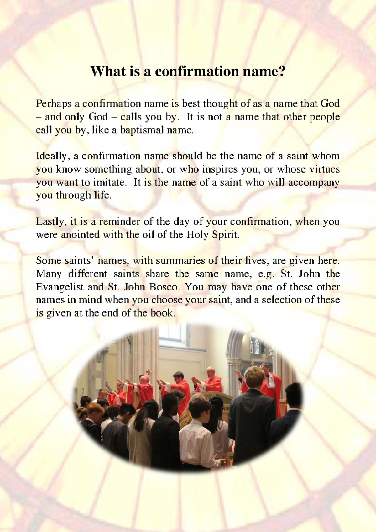 Confirmation-Saint-Names - What is a confirmation name? Perhaps a ...