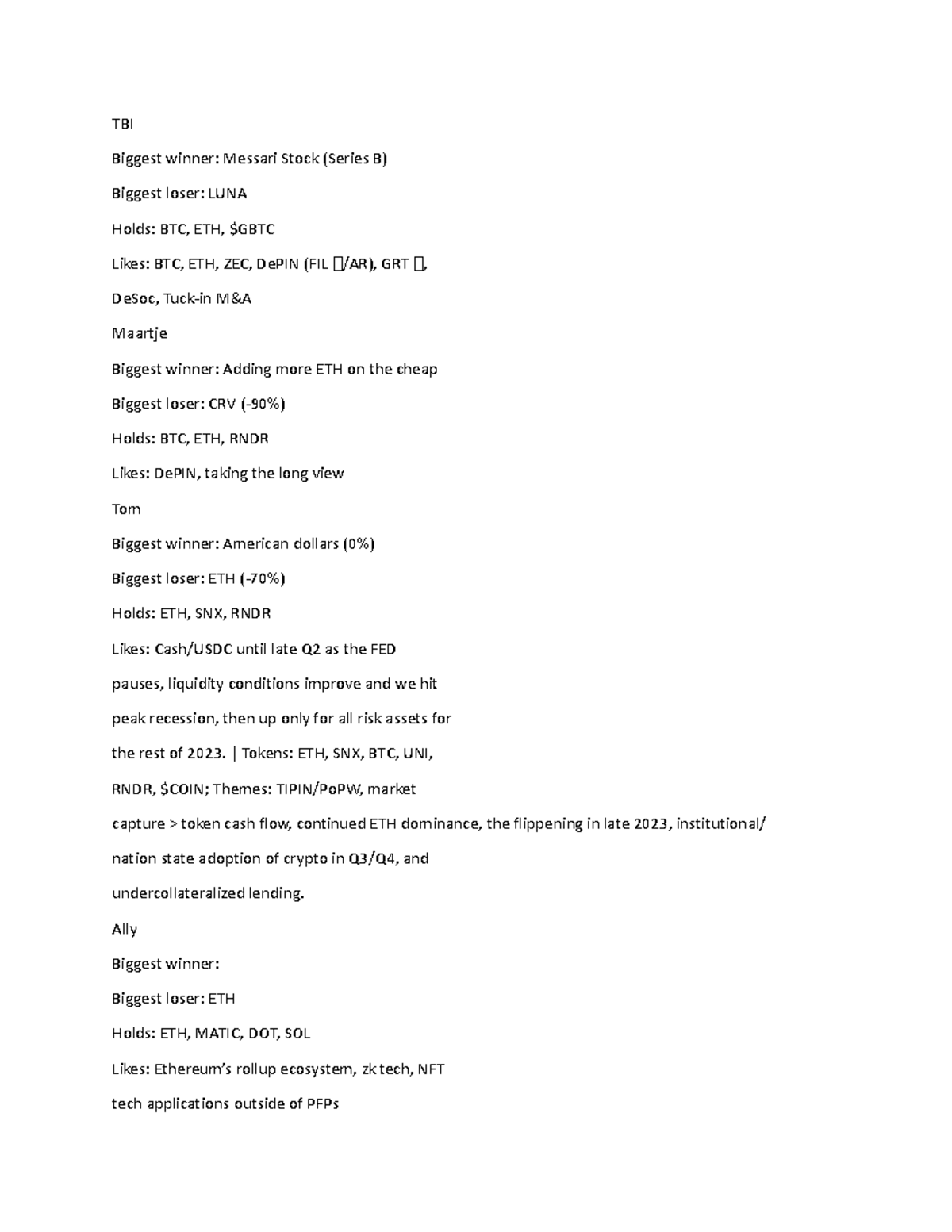 TBI - Summary notes from lecture - TBI Biggest winner: Messari Stock ...