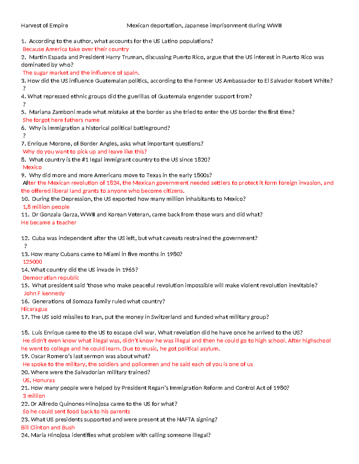 3 Harvest of Empire Questions - Harvest of Empire Mexican deportation ...