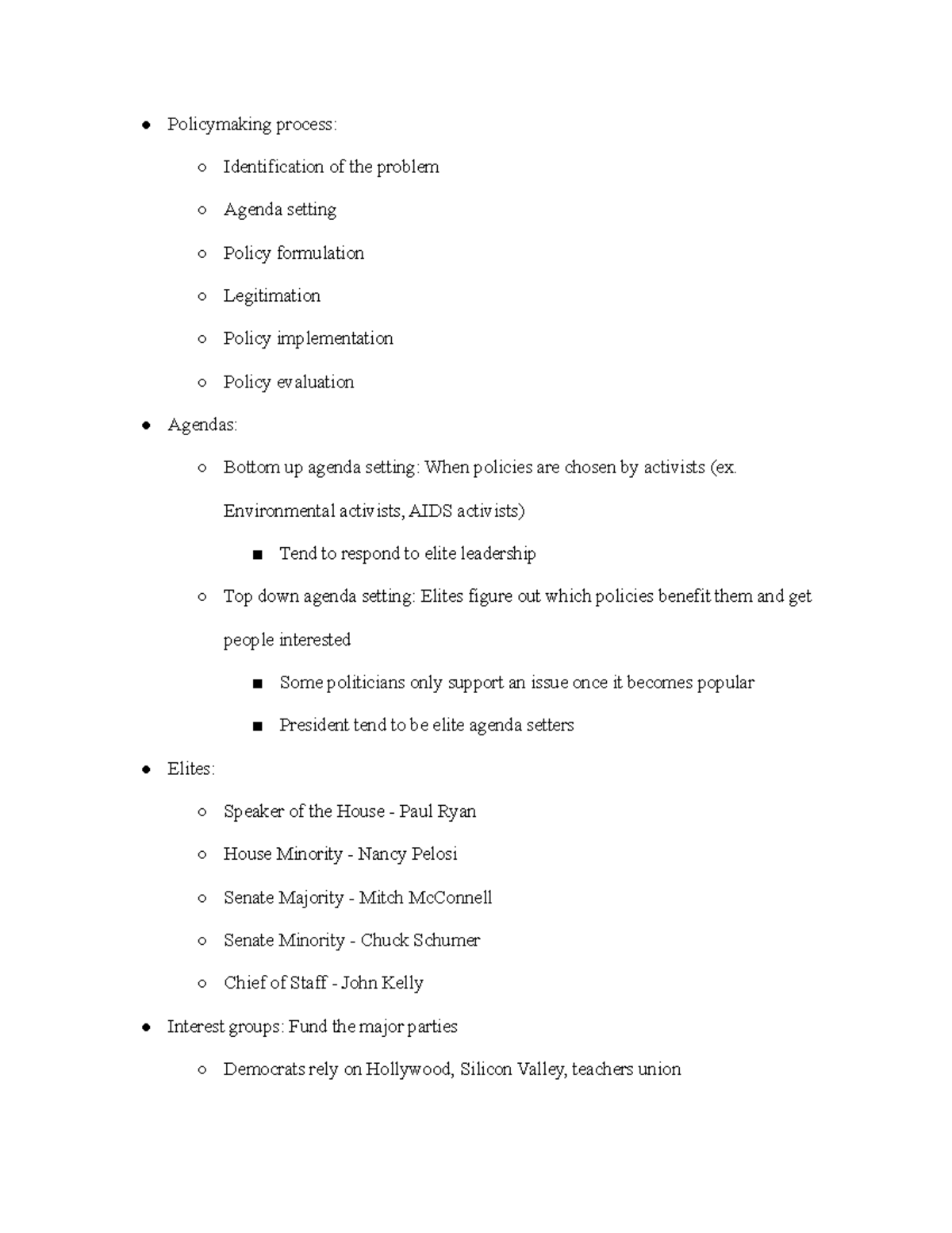 Dye Ch. 3 The Policymaking Process - Policymaking process ...