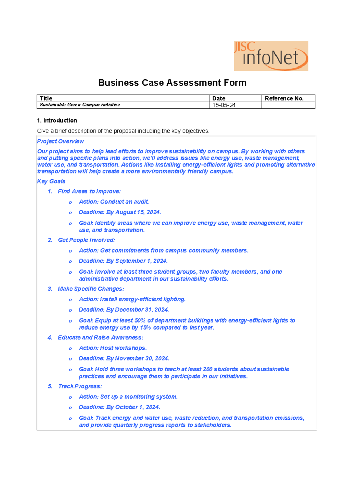Business Case Template Fa20-BBA-096 Umer Shahid - Business Case ...
