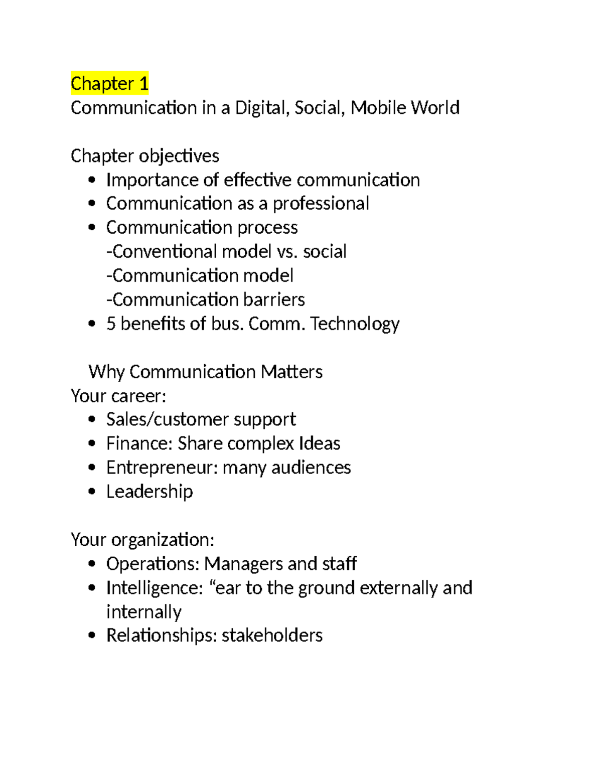 BCOM notes - Chapter 1 Communication in a Digital, Social, Mobile World ...