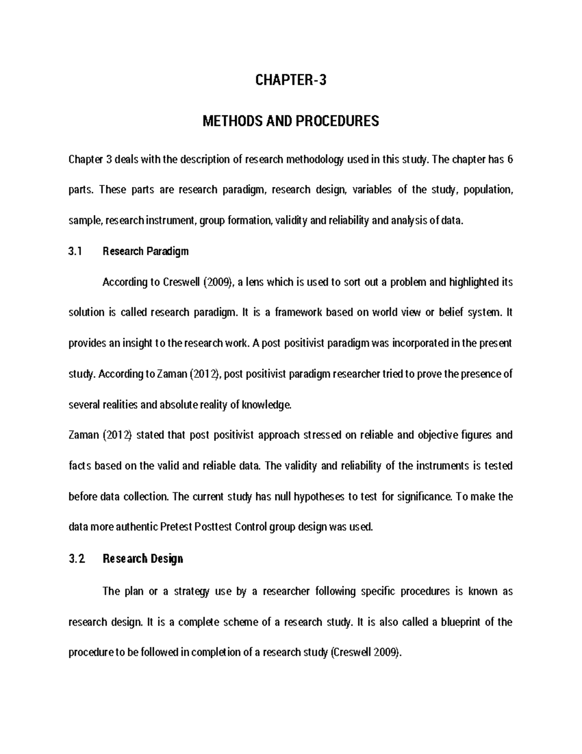 Chapter 3 - Students assignement - CHAPTER- METHODS AND PROCEDURES ...