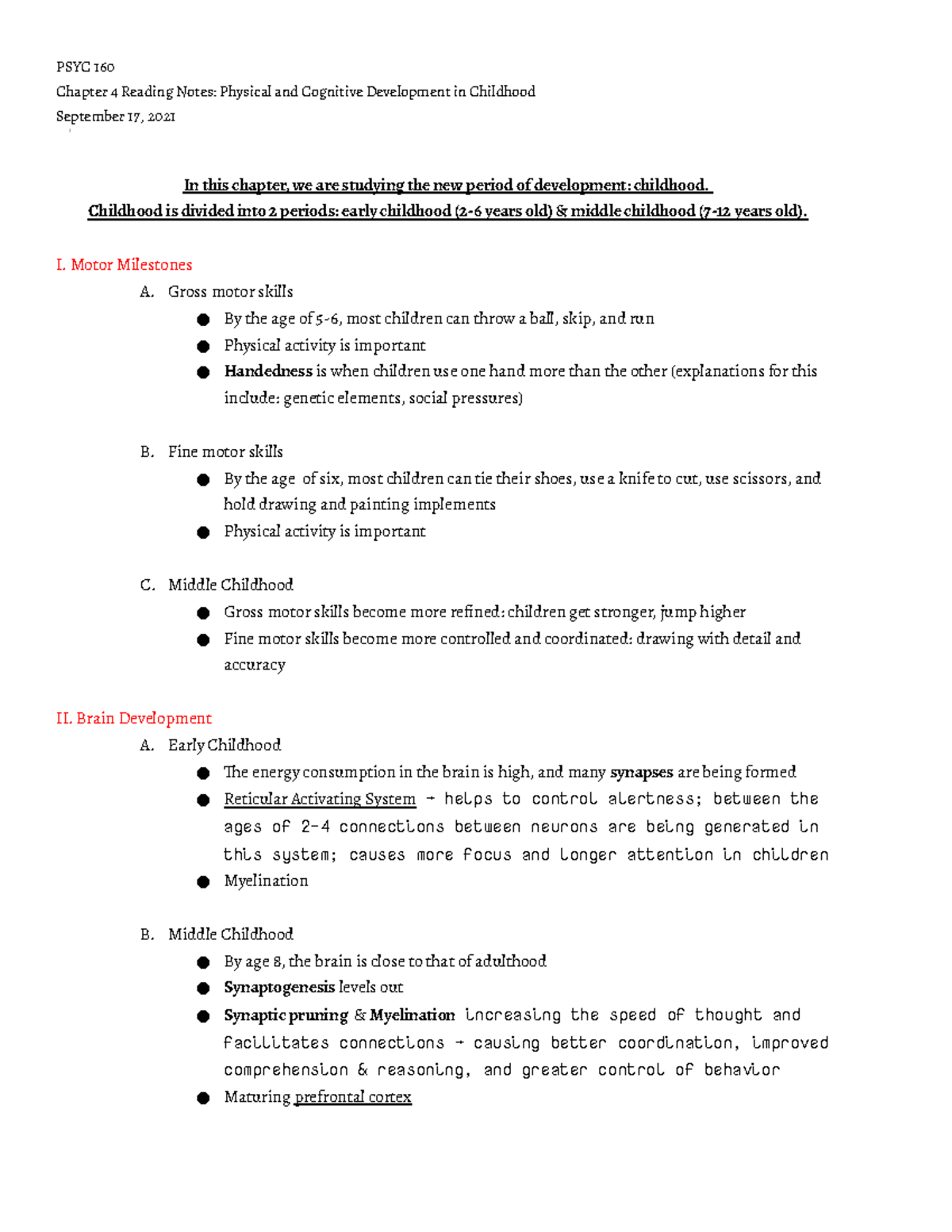 9 17 Chapter 4 Reading Notes - Chapter 4 Reading Notes: Physical and ...