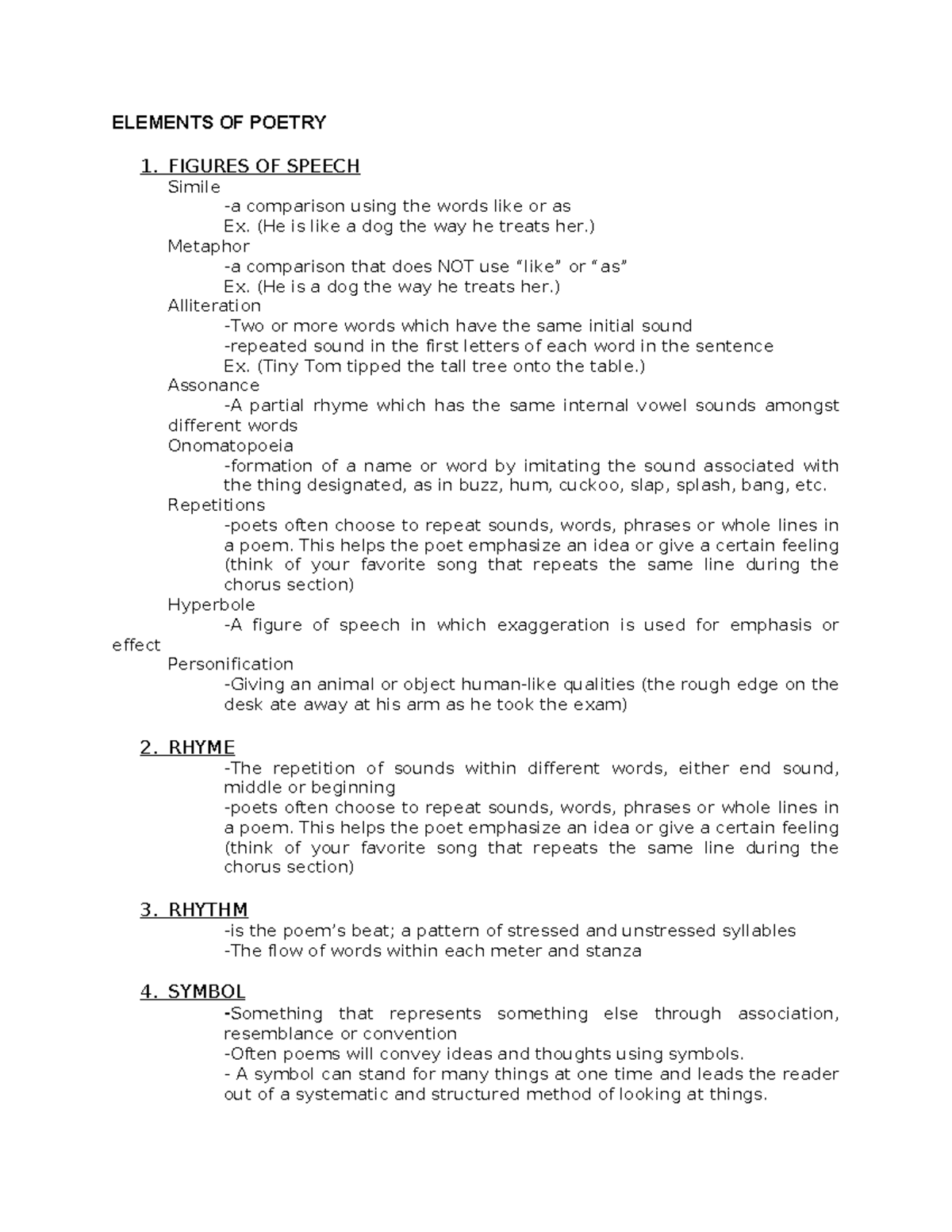 23124843 Poetry Elements Kinds and Types - ELEMENTS OF POETRY 1 ...