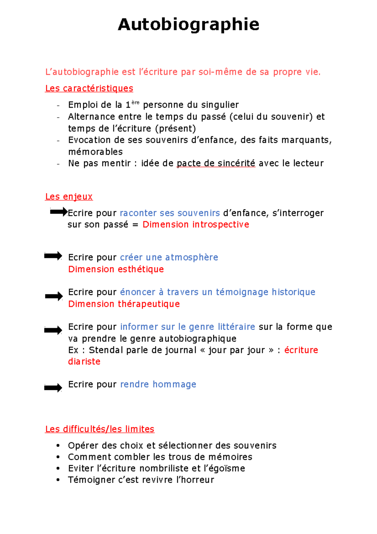 Autobiographie - auto - Autobiographie L’autobiographie est l’écriture ...