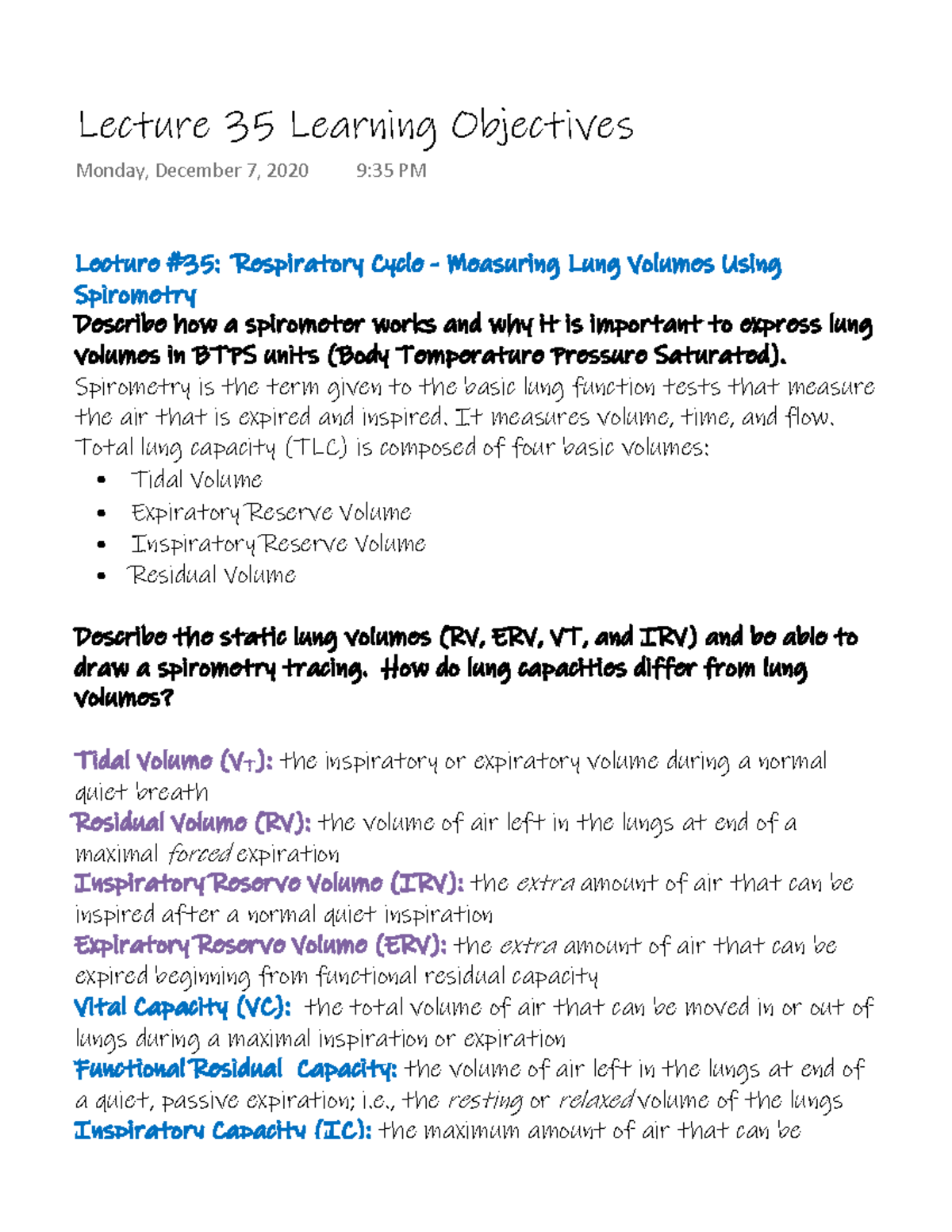 Lecture 35 Learning Objectives - PSL 431 - MSU - Studocu