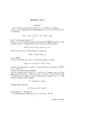 Set2 - Problem set 2 - MATH 534A - PROBLEM SET 2 Problem 1 Let F : R2 ...
