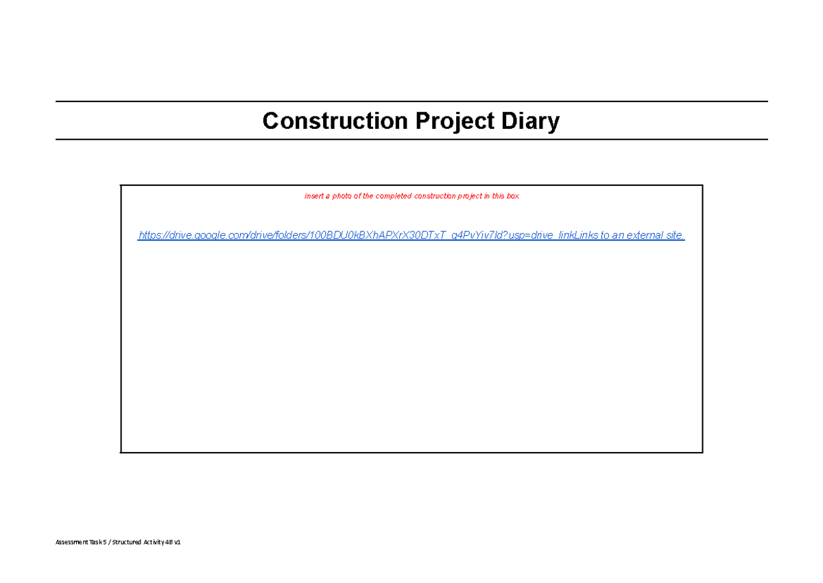 Copy of SA4 - Part B - Construction Project Diary - Construction ...