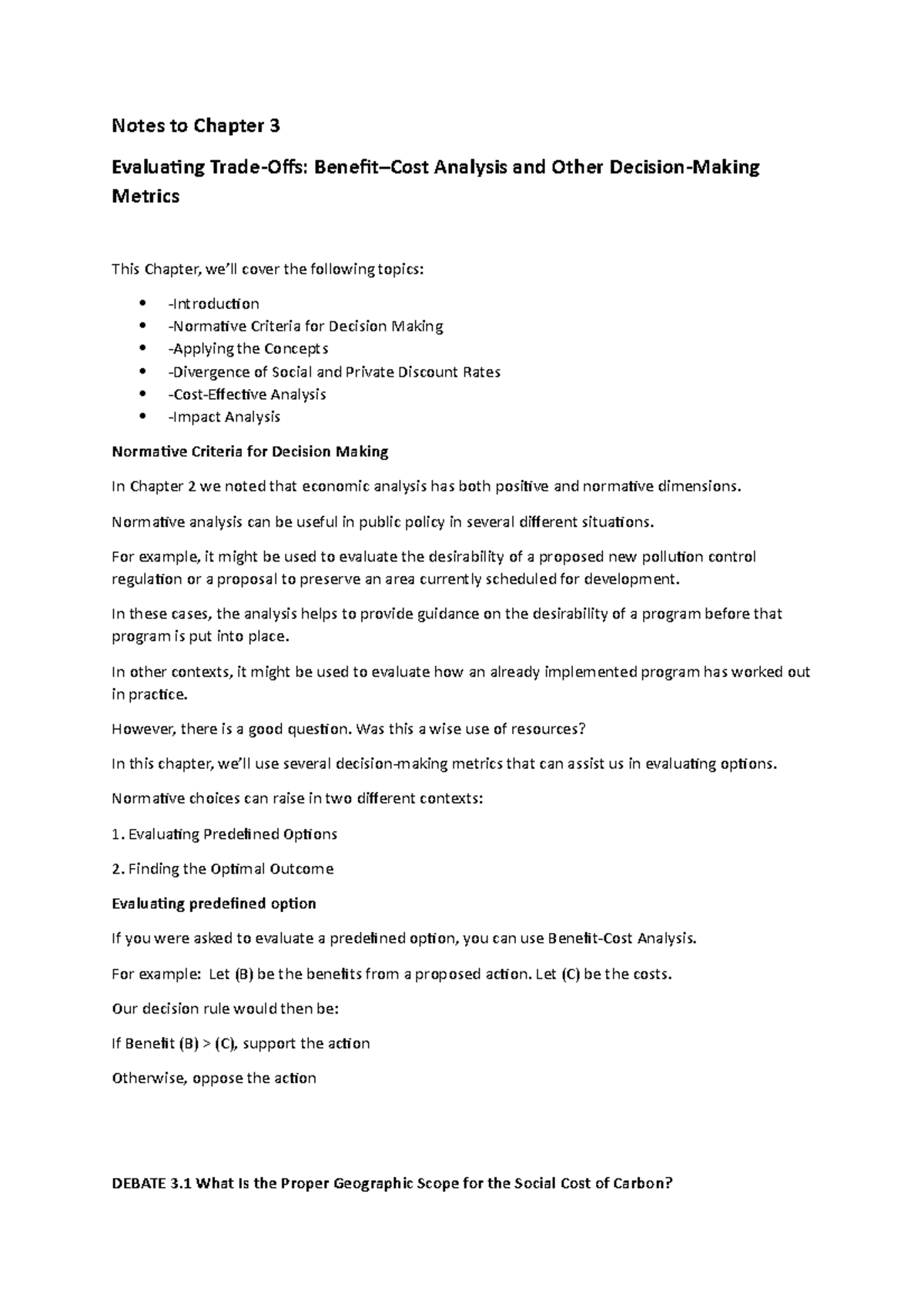 3 Notes to Chapter 3 Evaluating Trade-Offs: Benefit–Cost Analysis ...
