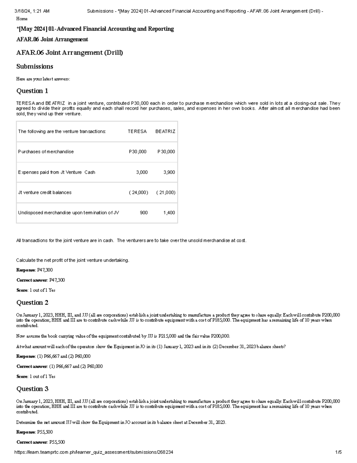 AFAR 3606 drills - Home *[May 2024] 01-Advanced Financial Accounting ...