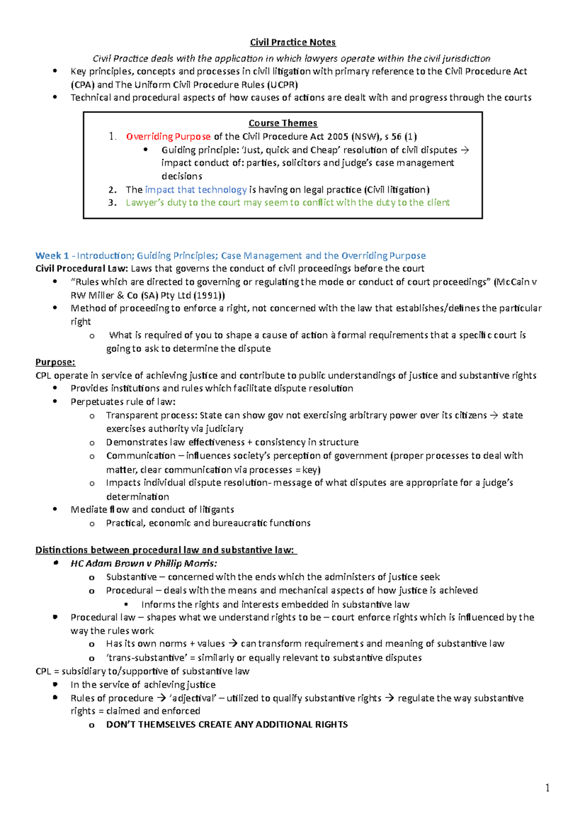 Civil-Practice-Notes - Civil Practice Notes Civil Practice deals with ...