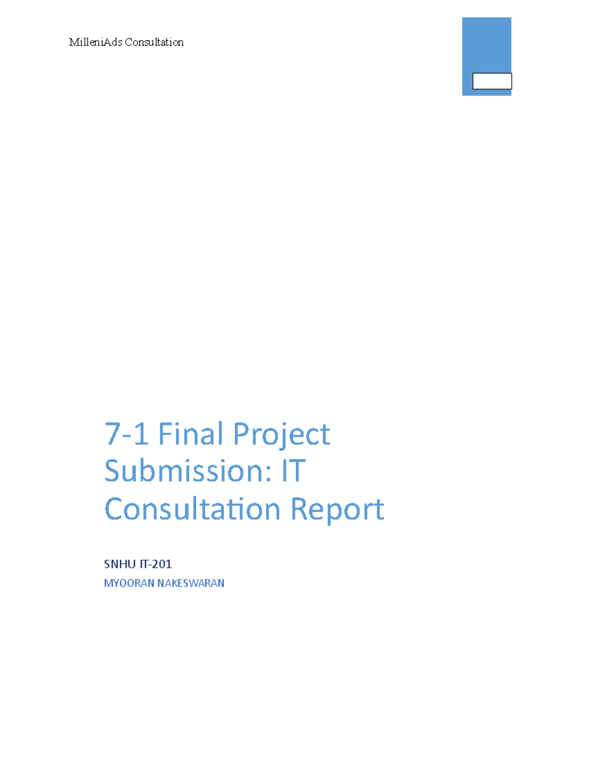 7 1 Final Project Submission IT Consultation Report - 7-1 Final Project ...