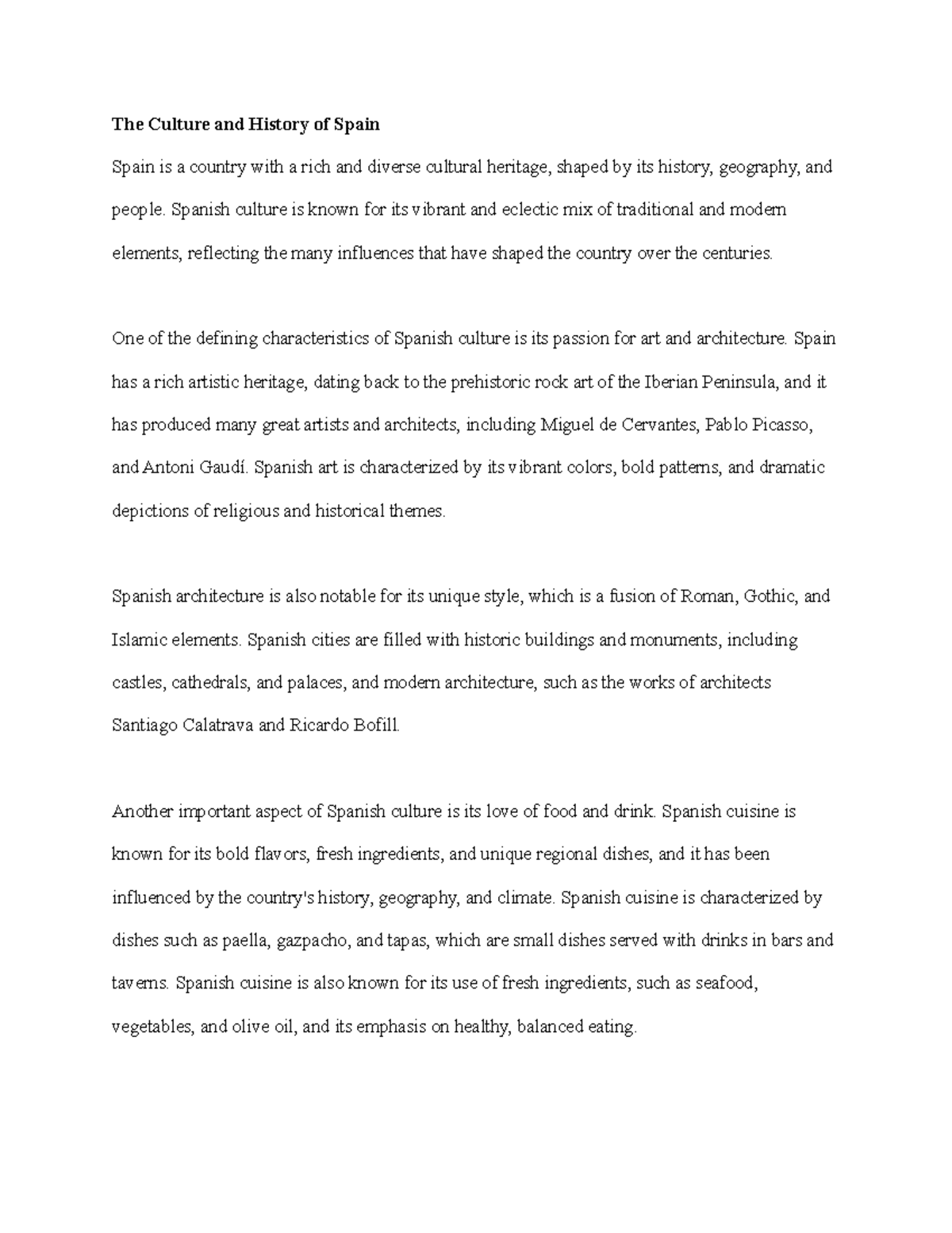 The Culture and History of Spain - Spanish culture is known for its ...