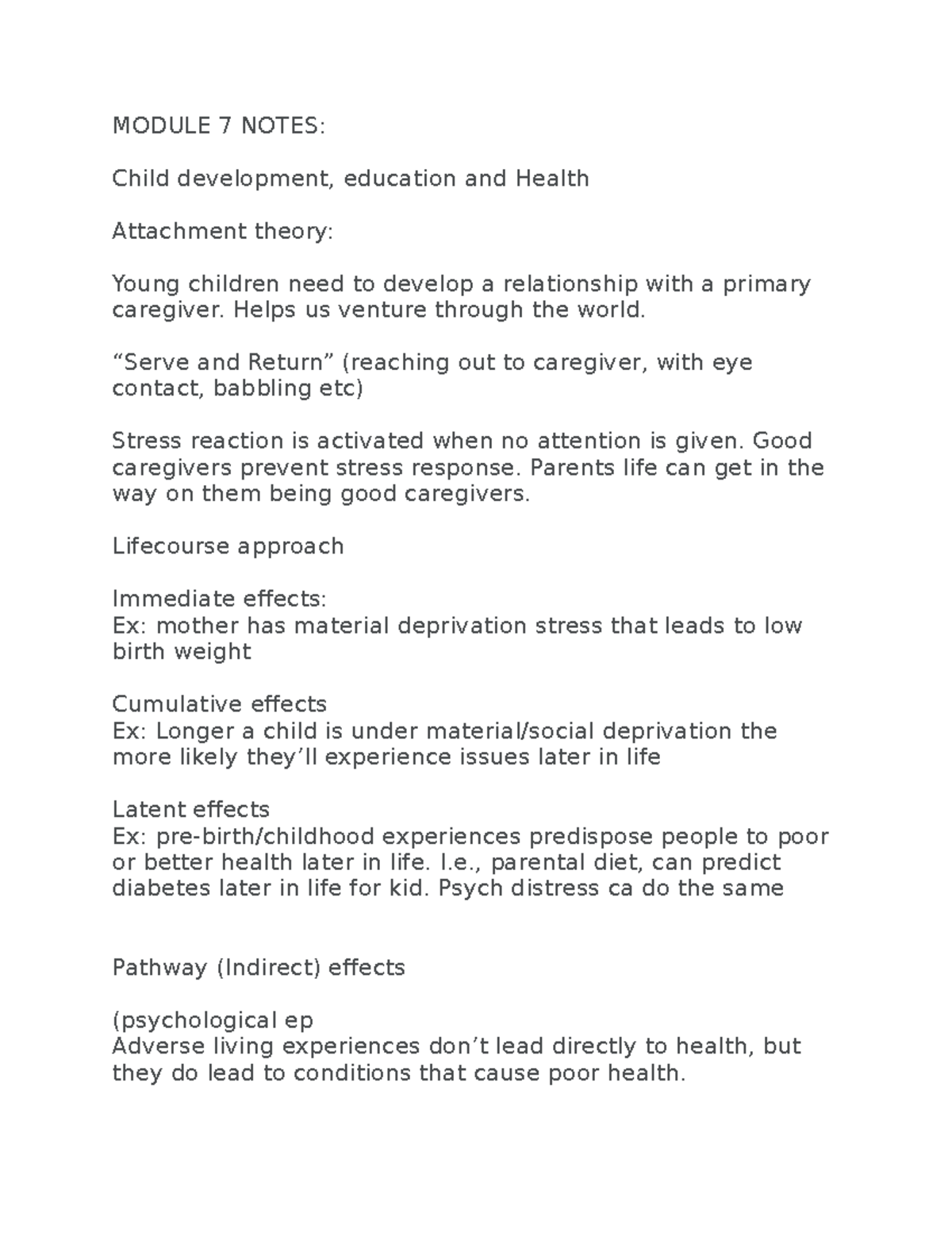 Module 7 Discussion POST of the posts to be posted - MODULE 7 NOTES ...