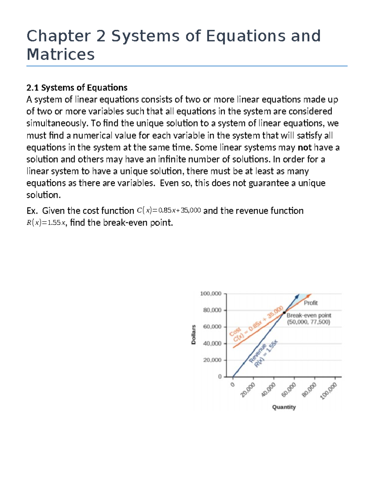 2.1 Systems of Equations ( Accessible)(2) - Tagged - Chapter 2 Systems of Equations and Matrices ...