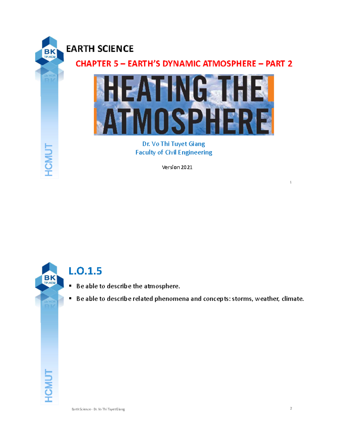 Earth Science CHAP5 PART2 BKEL - CHAPTER 5 – EARTH’S DYNAMIC ATMOSPHERE ...