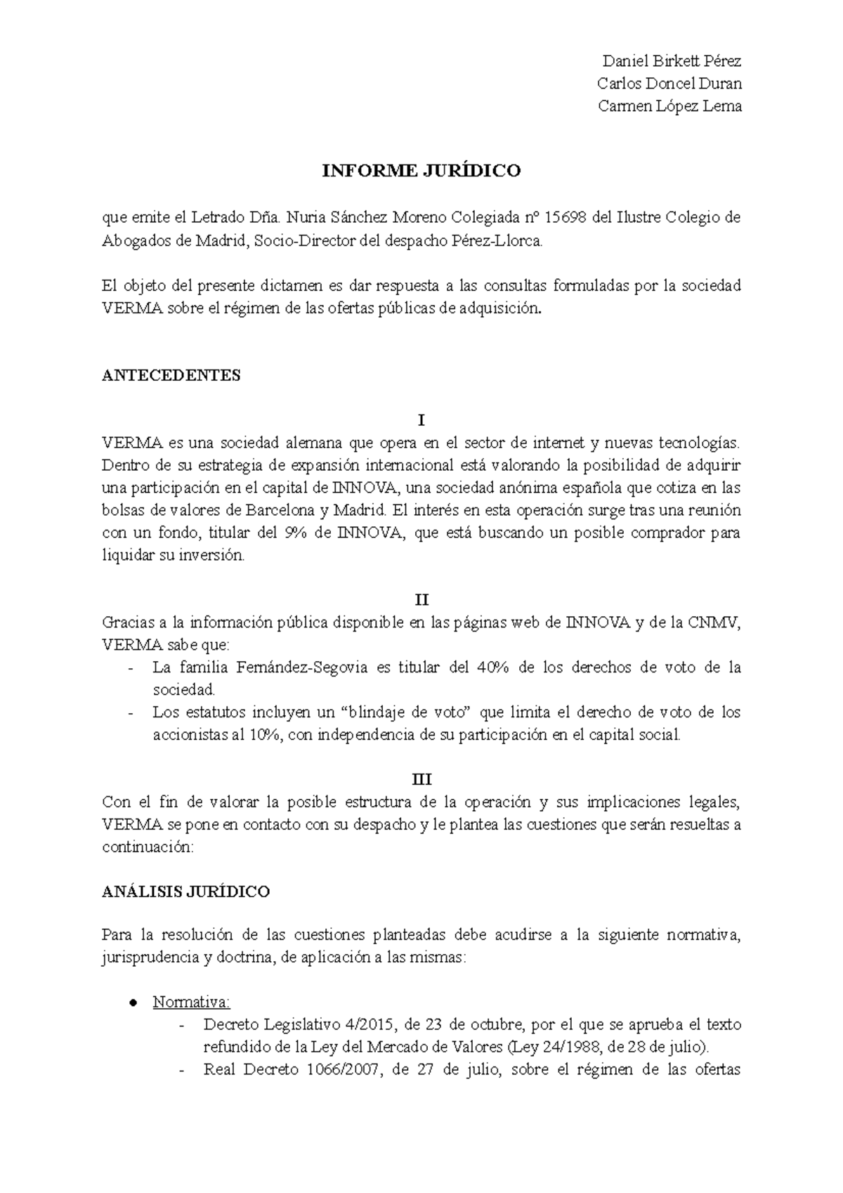 CASO Práctico Nº 5 - CASO Práctico Nº 5 derecho de sociedades - Daniel ...