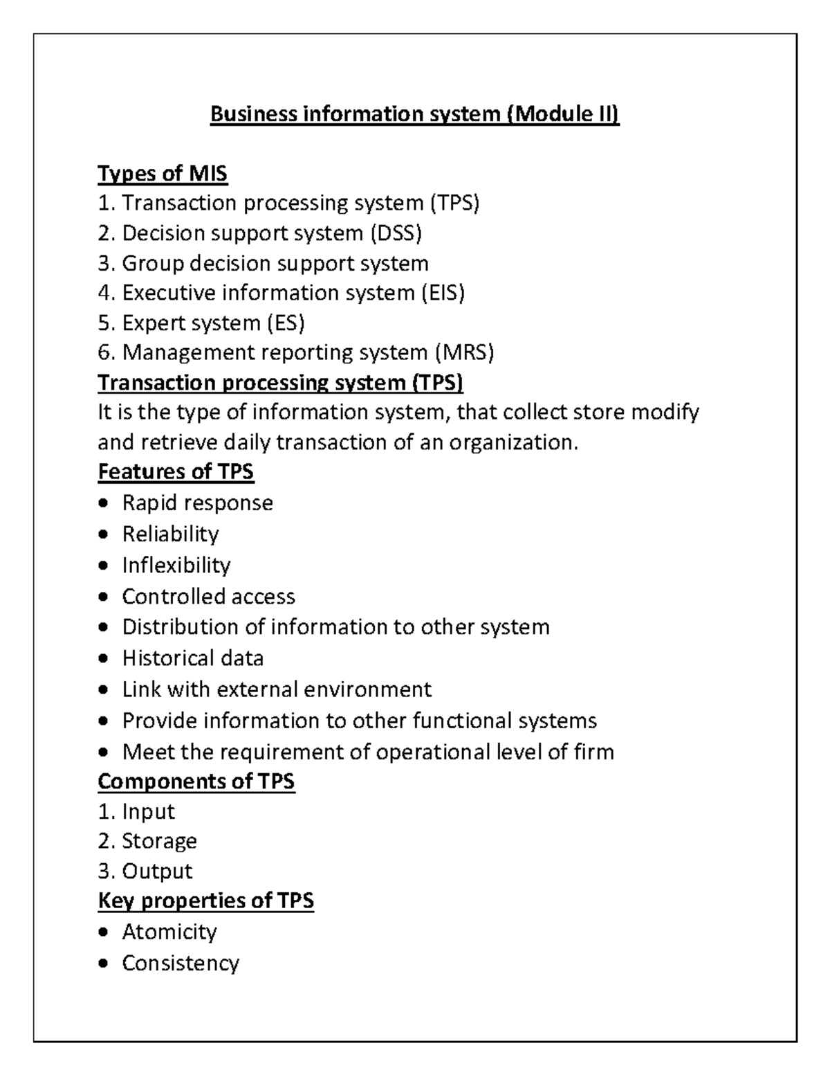 BIS II - 5th semester bcom notes - Business information system (Module ...