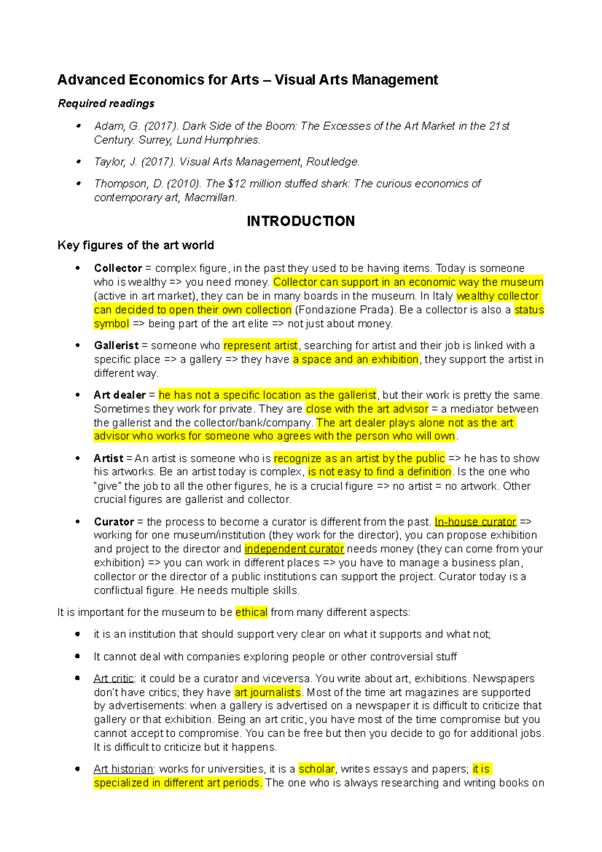 Advanced Economics for Arts - 1 module - Advanced Economics for Arts ...