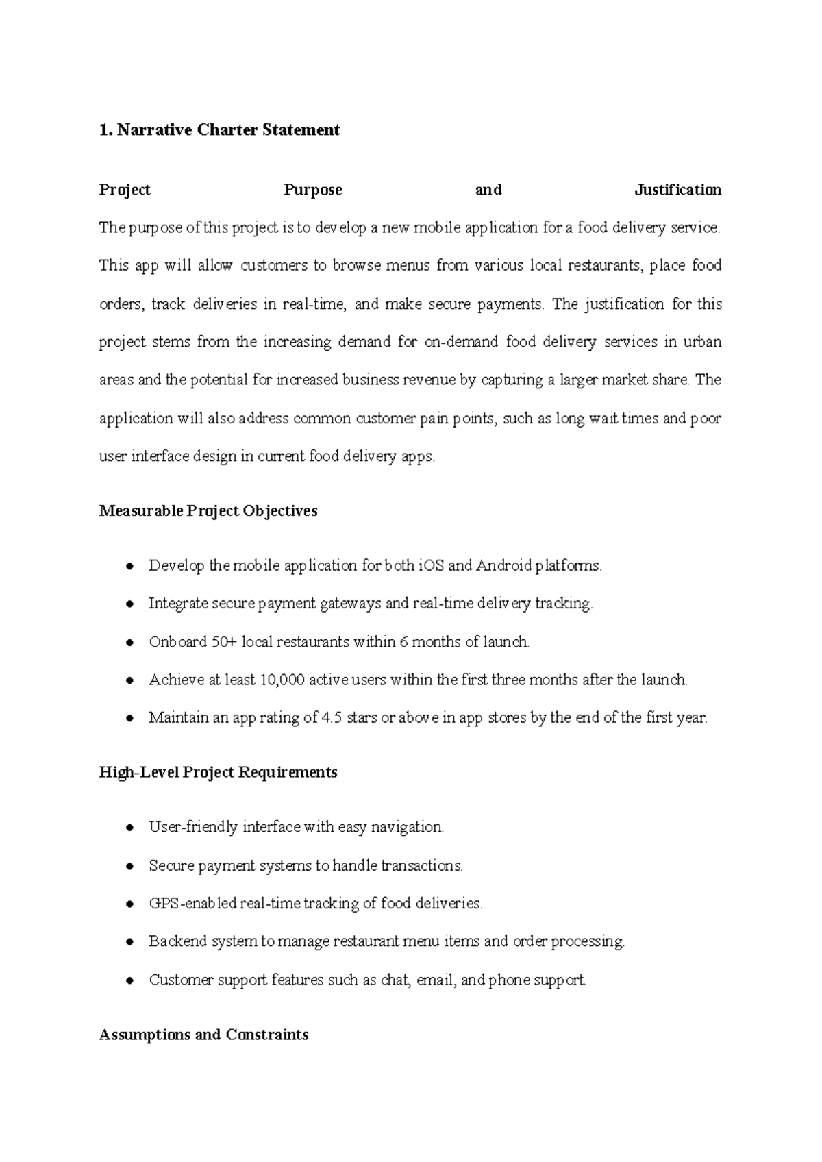 # 1 - Narrative Charter Statement - 1. Narrative Charter Statement ...