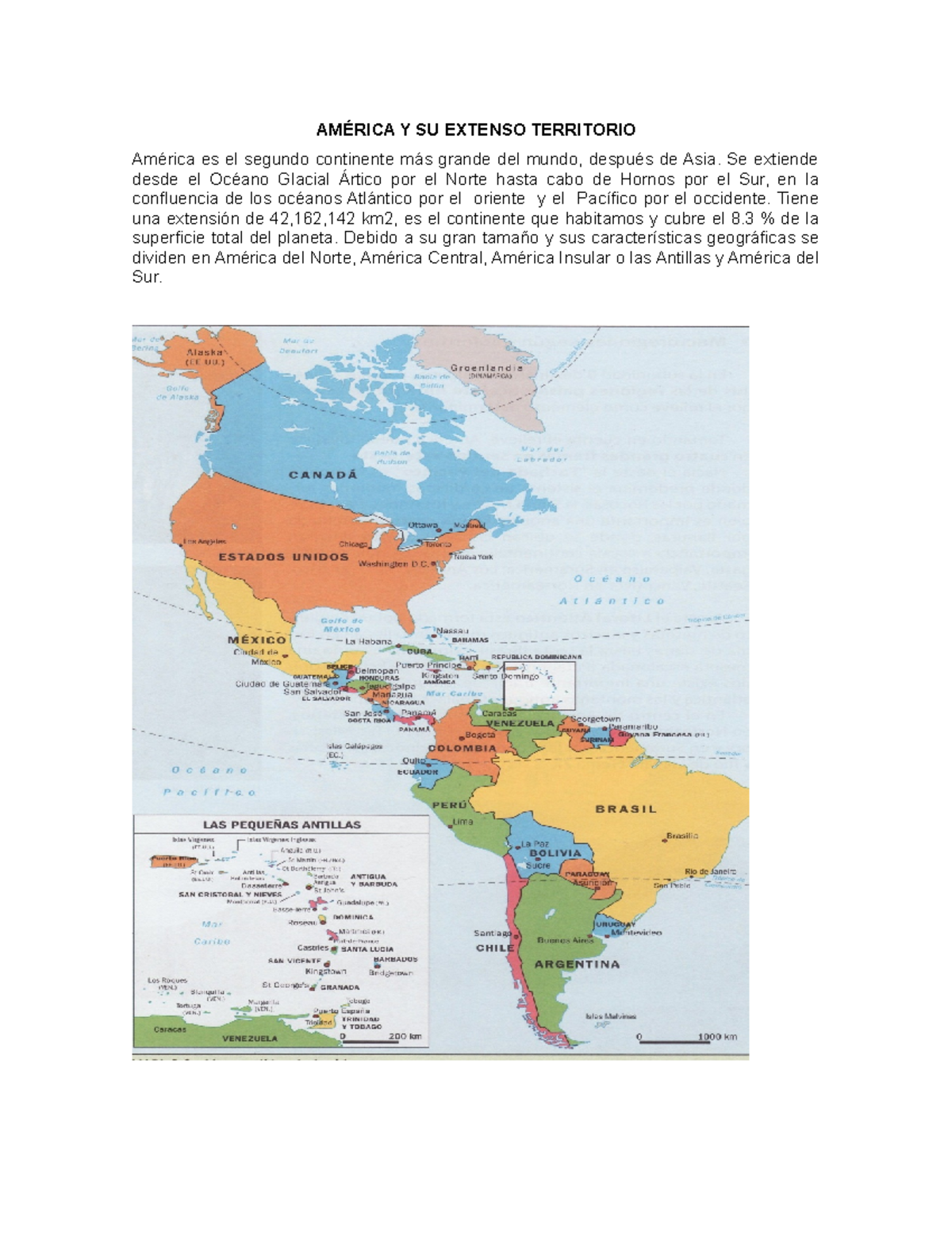 Guia 1 América Y SU Extenso Territorio - AMÉRICA Y SU EXTENSO ...