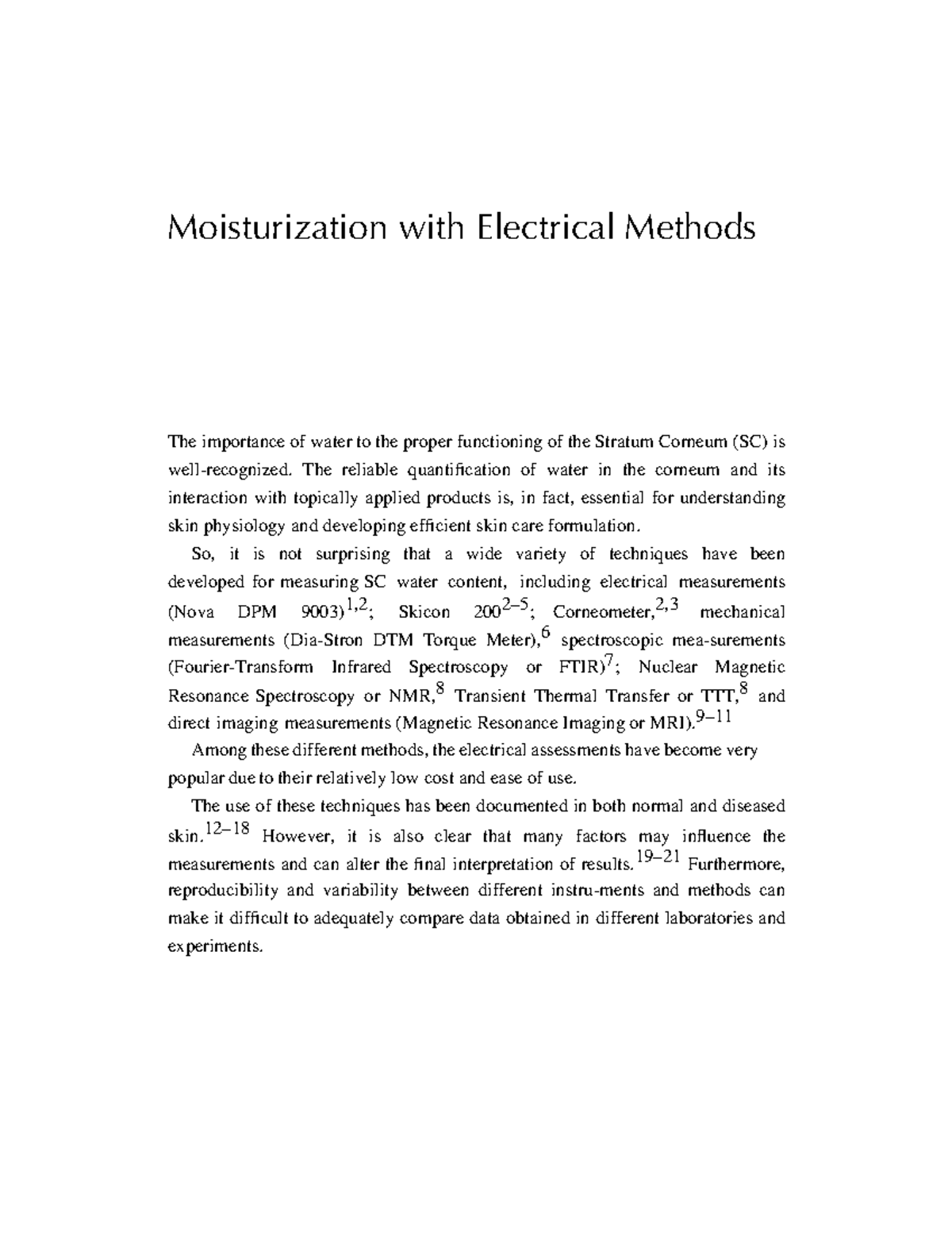 Moisturization with Electrical Methods - The reliable quantification of ...