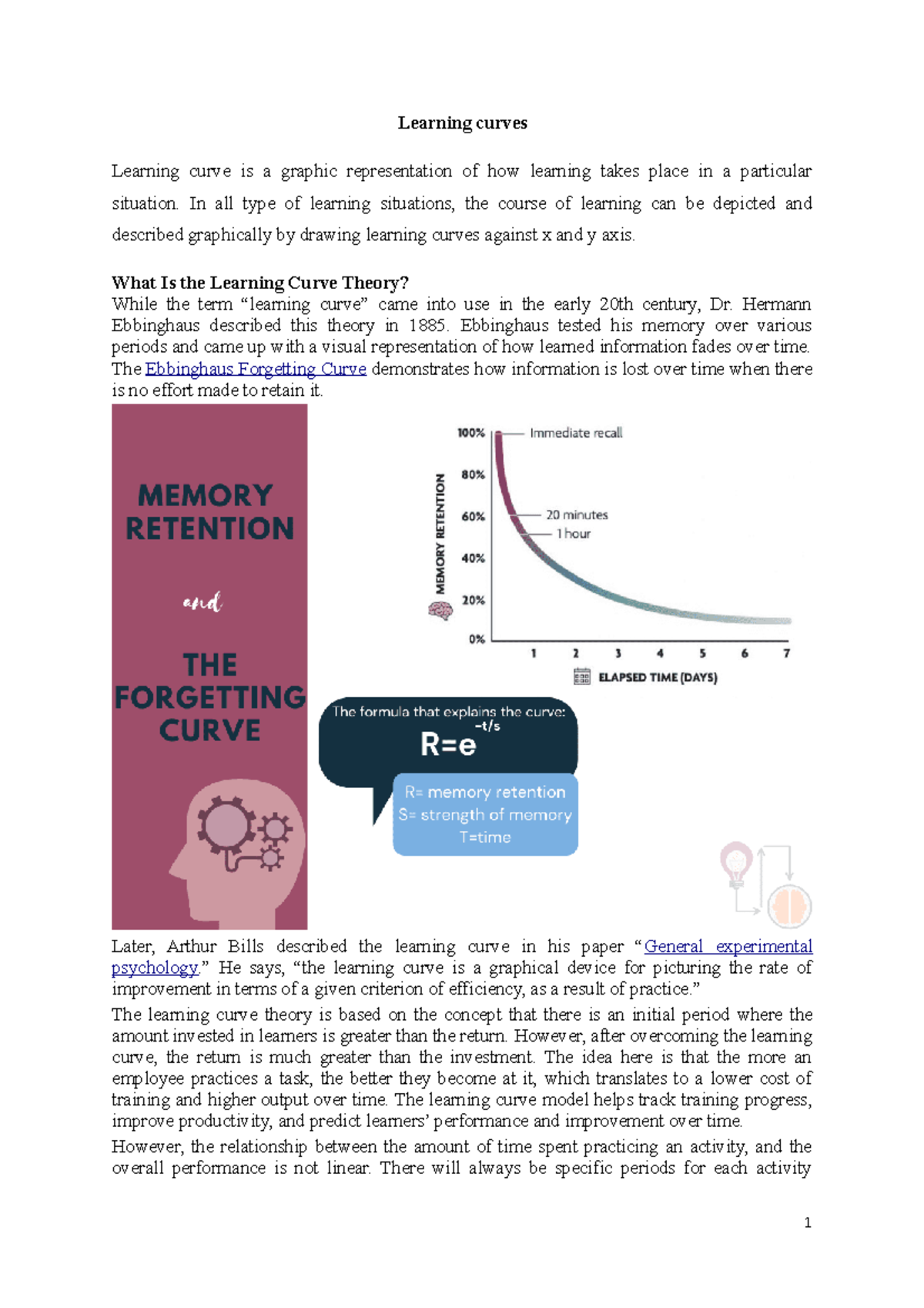 Learning Curves - Learning curves Learning curve is a graphic ...