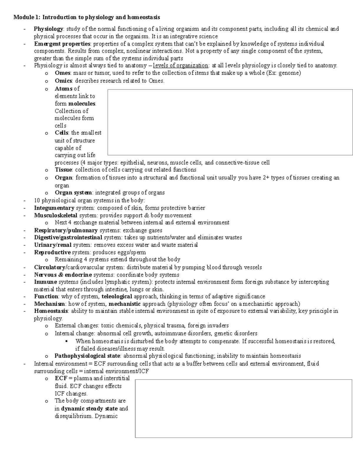 Module 1-6 Review - Module 1: Introduction to physiology and ...