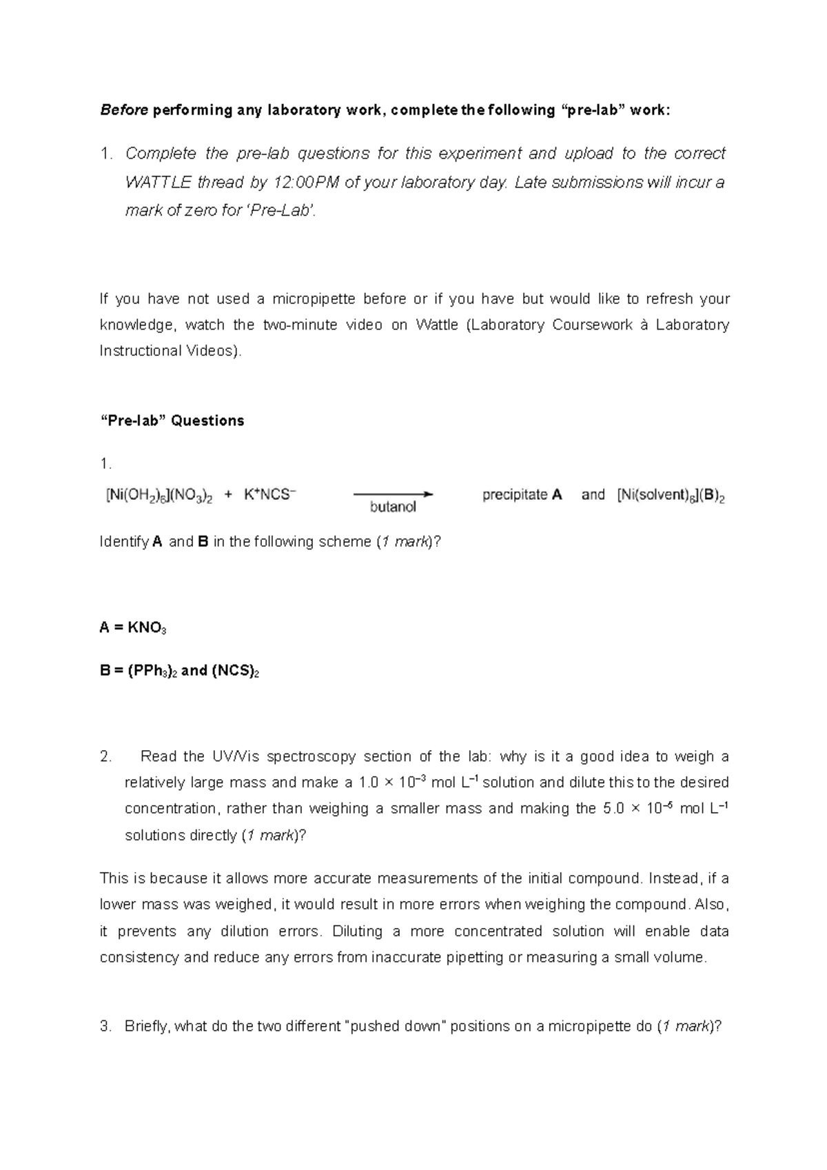Pre-lab Experiment 5 - Google Docs - Before performing any laboratory ...