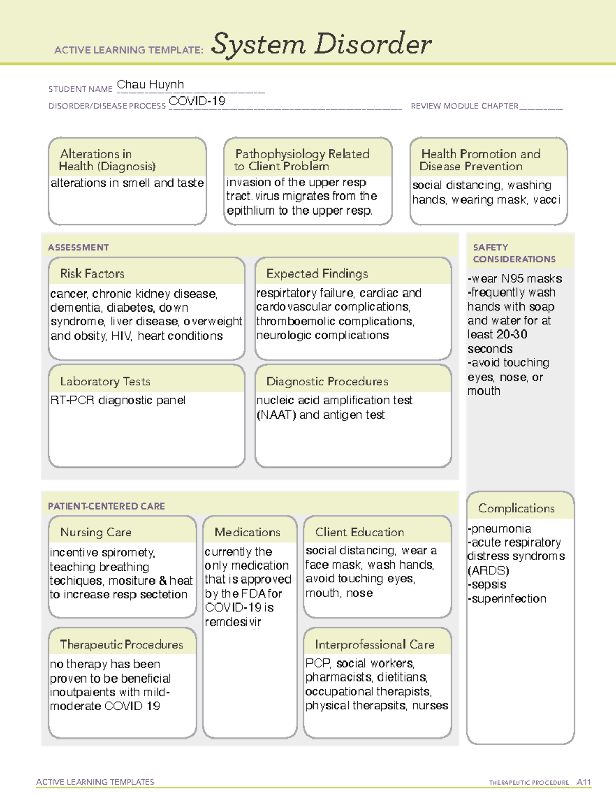 SYSM Disorder Concept MAP - ACTIVE LEARNING TEMPLATES THERAPEUTIC ...