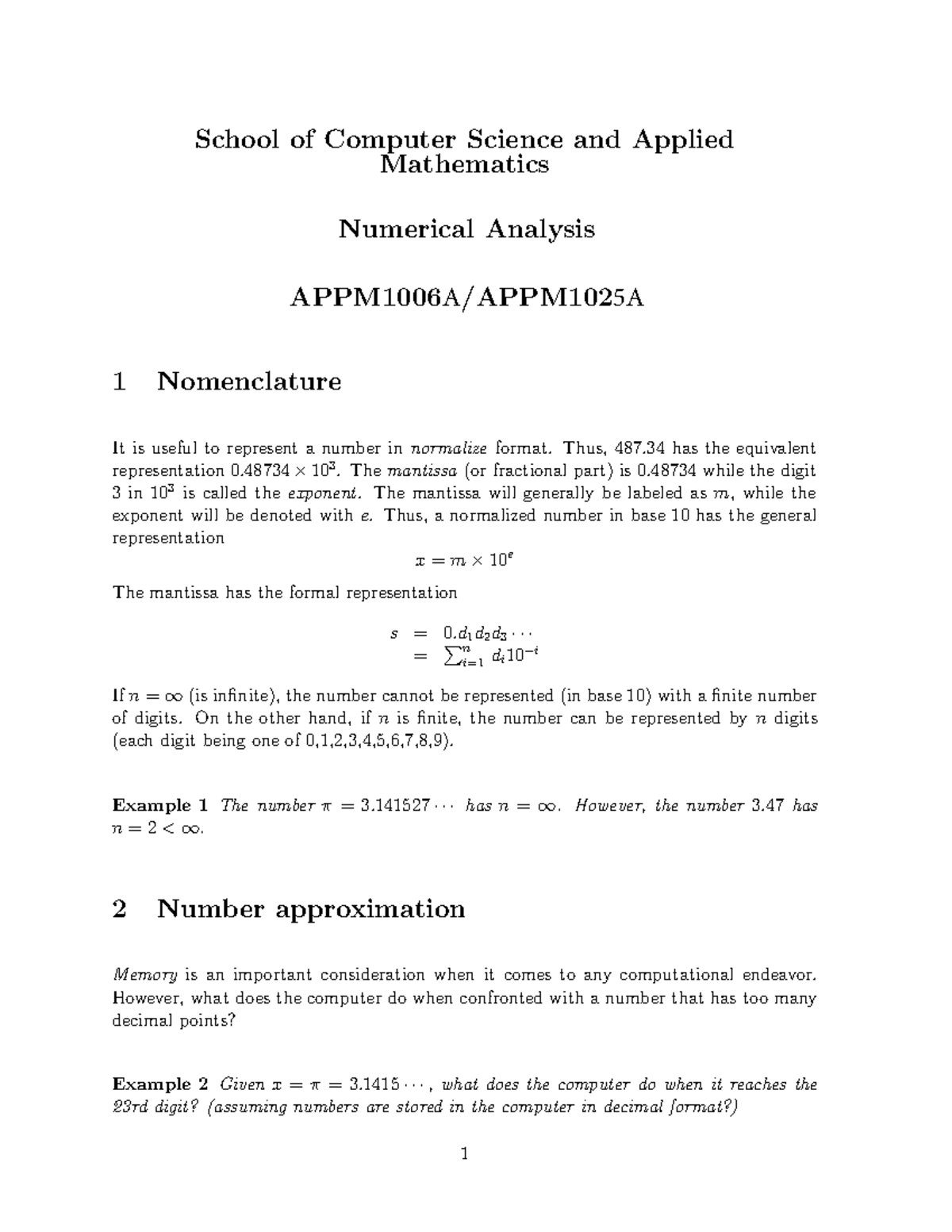 Number translation Errors(revised) note 1 - School of Computer Science ...