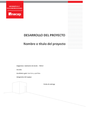 Rúbrica Anteproyecto - EVALUACIÓN DE ANTEPROYECTO SEMINARIO DE TÍTULO AREA: MECÁNICA CRITERIOS ...
