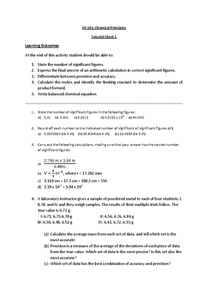 CH101 lab 7 - Experiment 7 - The University of the South School of ...