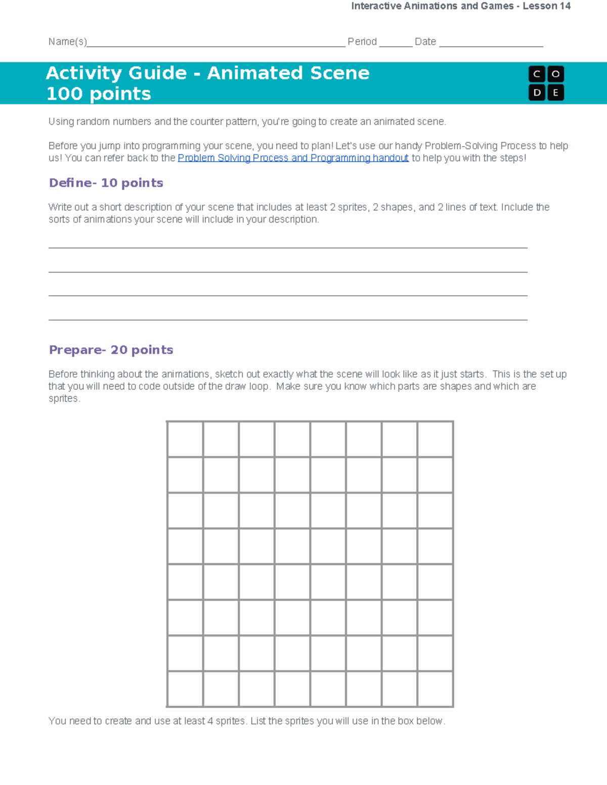 U3L14 - Activity Guide - Animated Scene Planning - Interactive ...