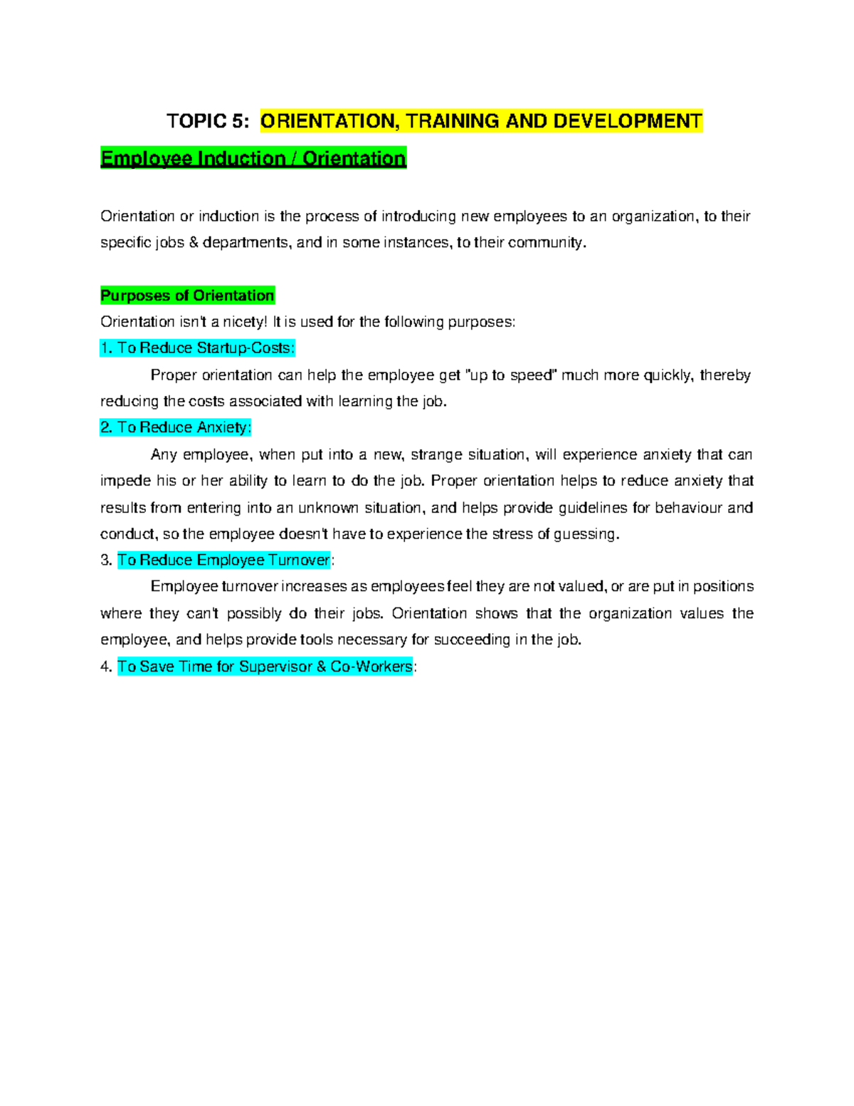 Topic 5 Orientation Training AND Development - TOPIC 5: ORIENTATION, TRAINING AND DEVELOPMENT ...