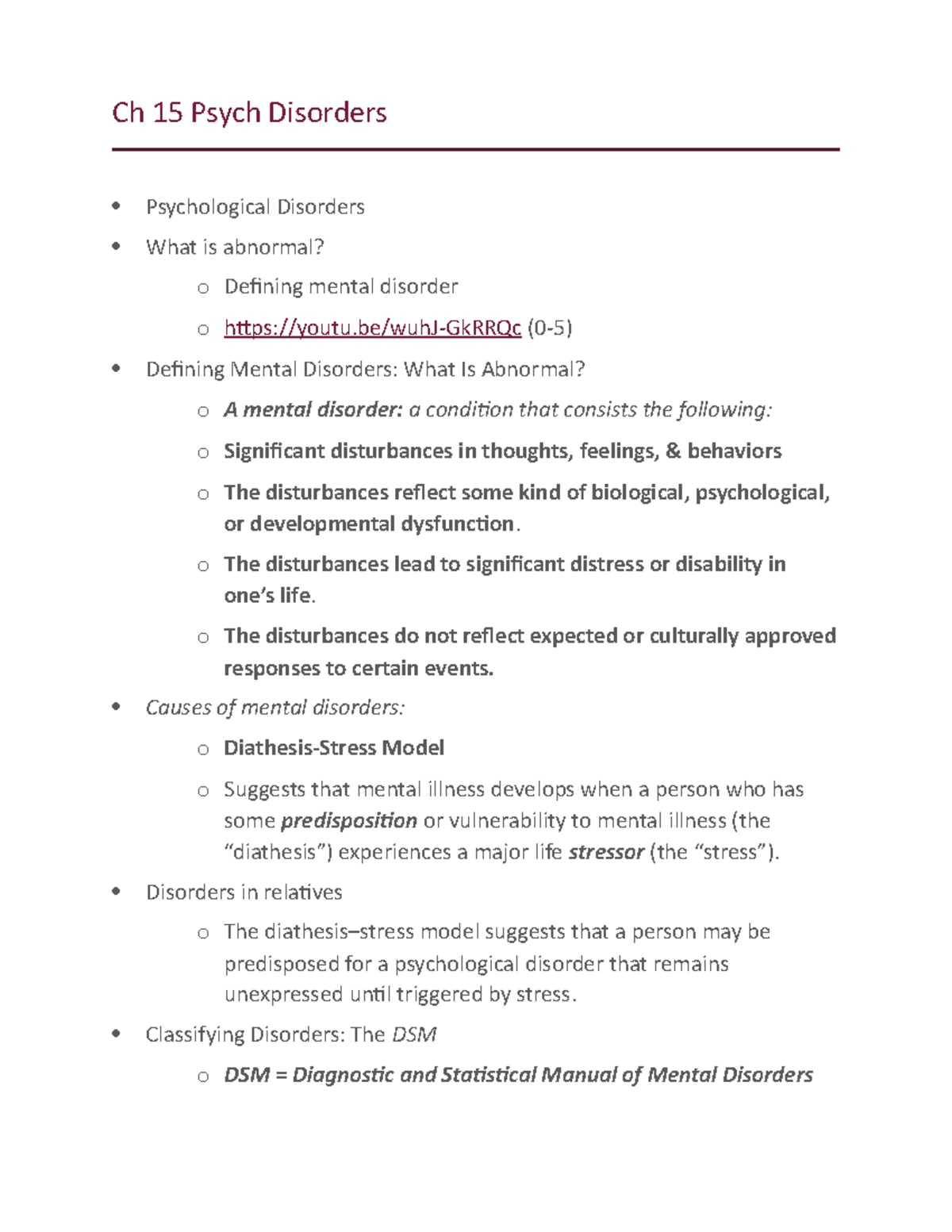 Ch 15 Psych Disorders - Dr. Mahya R. Mashhadi - Ch 15 Psych Disorders ...